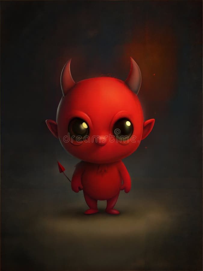 A Mischievous Red Devil Character in Cartoon Art Style. AI Generated ...