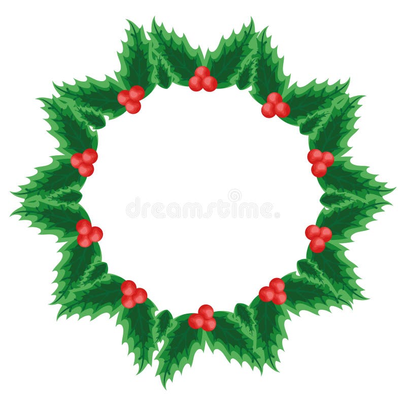 Cute mistletoe wreath stock vector. Illustration of traditional - 259797353
