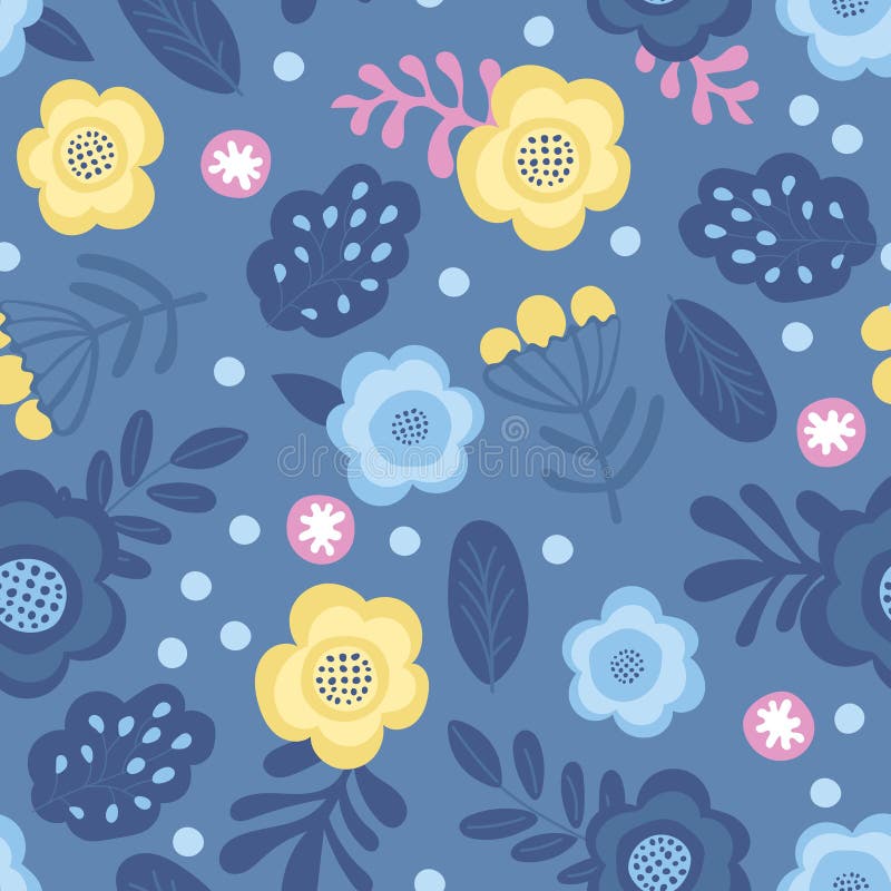 Cute, Modern Abstract Floral Pattern. Stock Vector - Illustration of ...