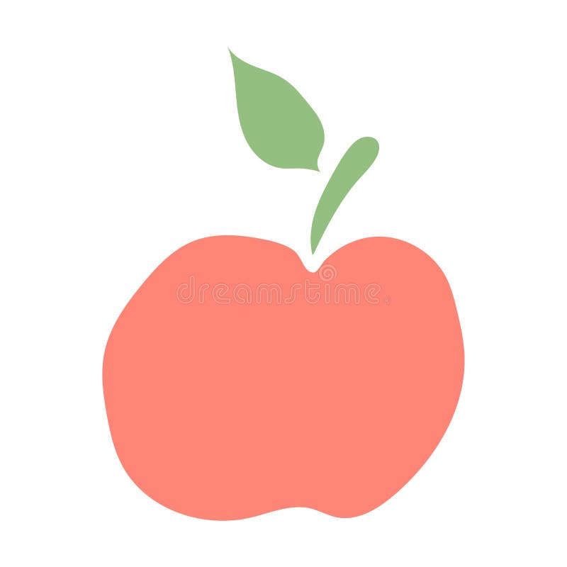 Cute and Modern Hand Drawn Garden Element - Apple - Isolated Vector ...