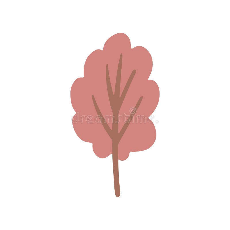 Cute Modern Pink Tree. Boho Vector Illustration Stock Vector ...