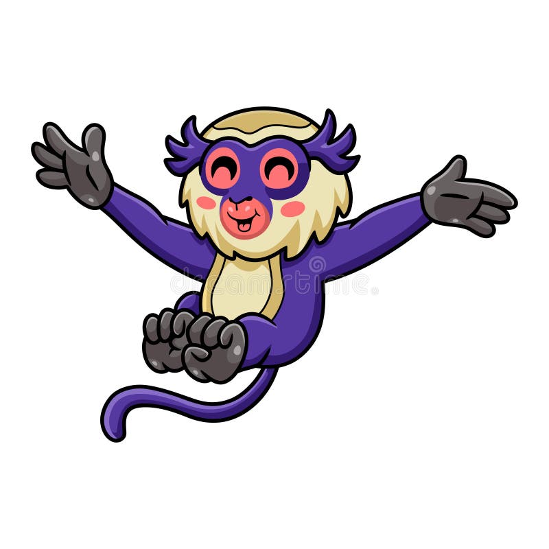 Cute Mona Monkey Cartoon Posing Stock Vector - Illustration of flying ...