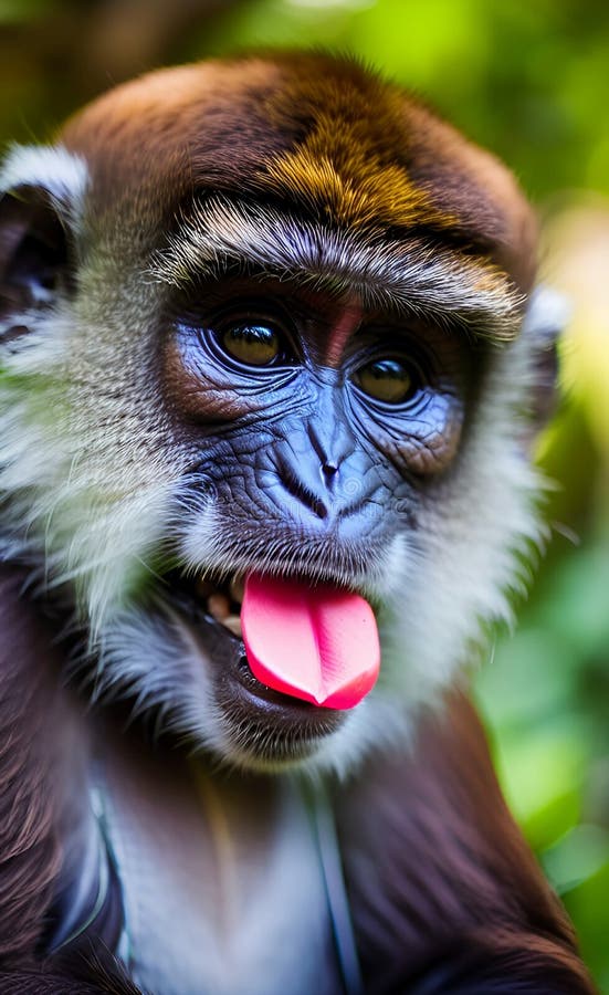 Cute monkey , Ai Generated stock illustration. Illustration of mammal ...