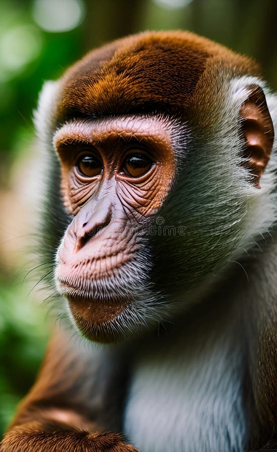 Cute monkey , Ai Generated stock illustration. Illustration of fauna ...