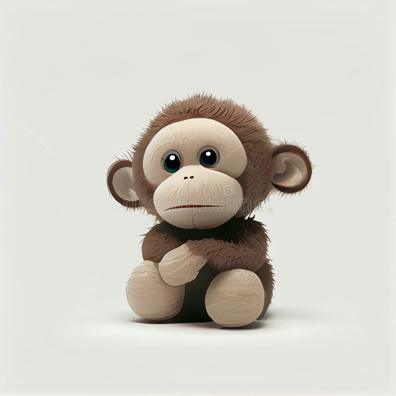 Cute Cartoon Monkeys With Big Eyes