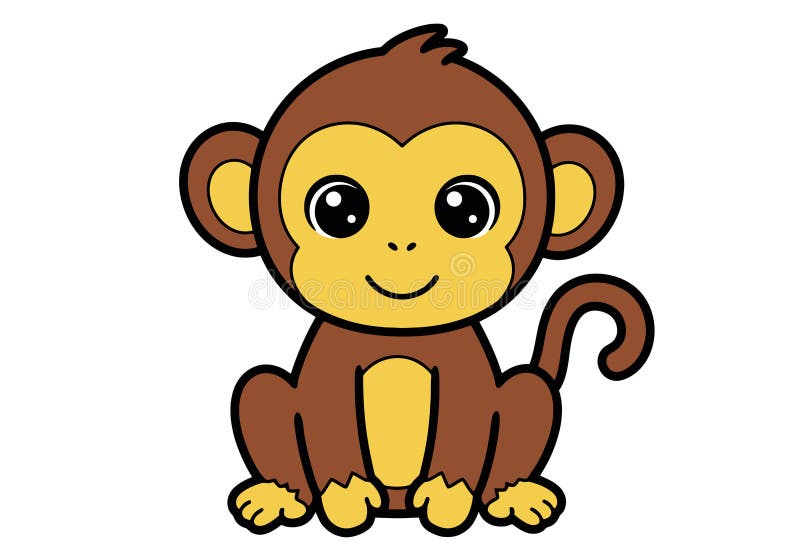 Monkey clipart cartoon. stock illustration. Illustration of friendly ...