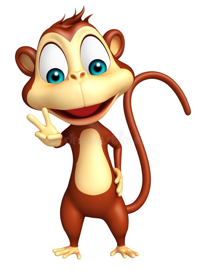 Cute Monkey Cartoon Character Stock Illustration - Illustration of asia ...