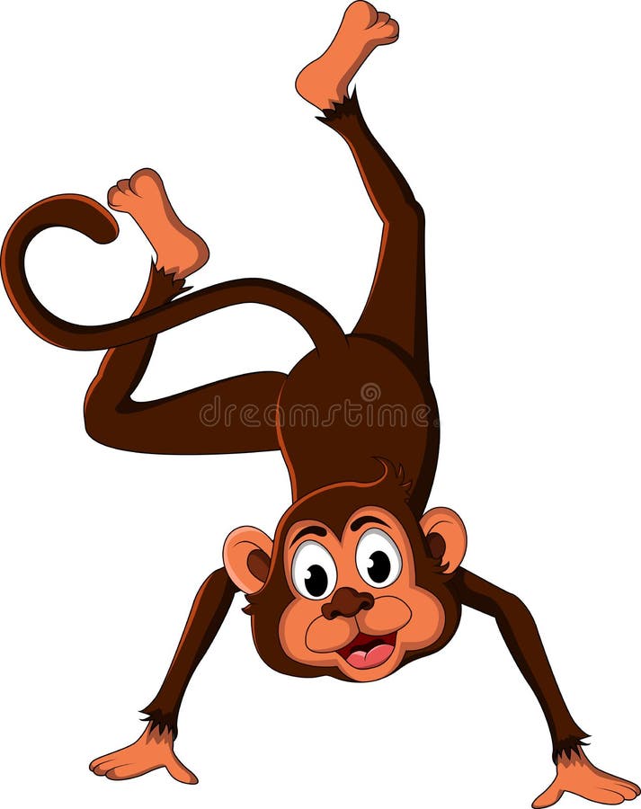 Cute Monkey Cartoon Expression Stock Illustration - Illustration of ...