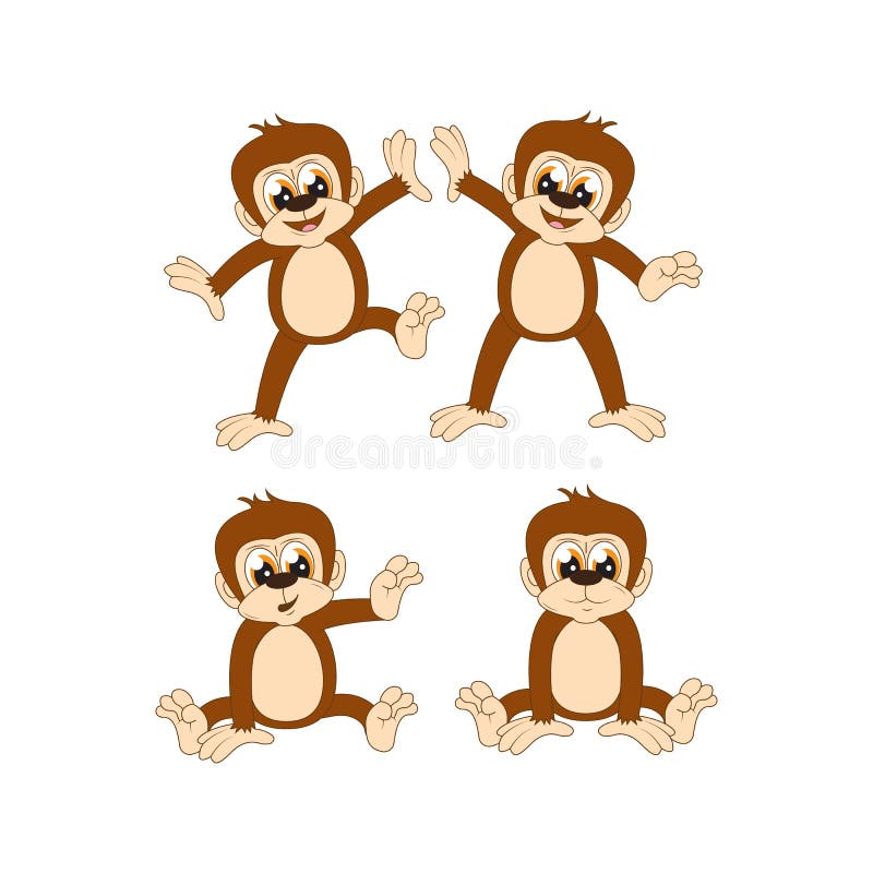 4 Monkeys Clipart