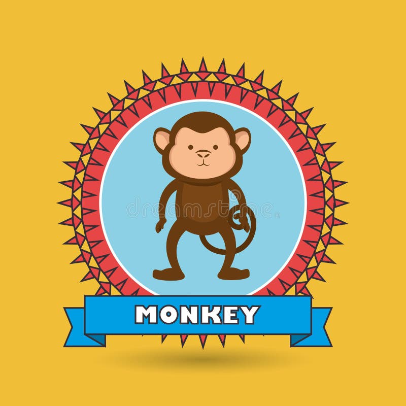Cute monkey design stock illustration. Illustration of background ...