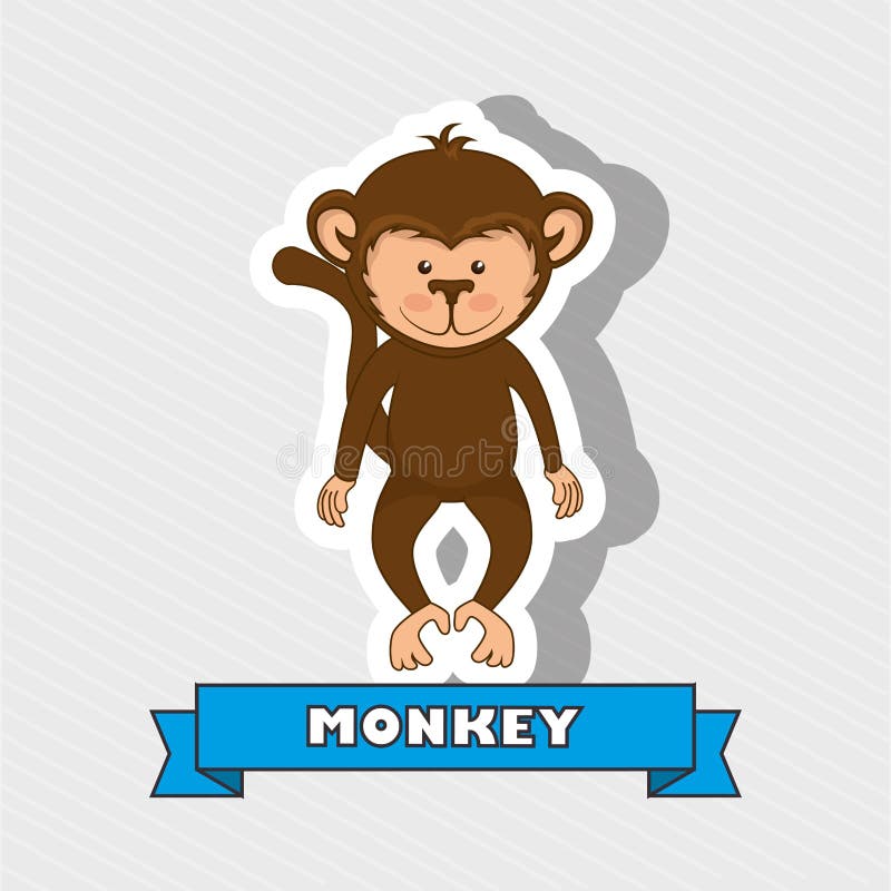 Cute monkey design stock illustration. Illustration of nature - 72430079