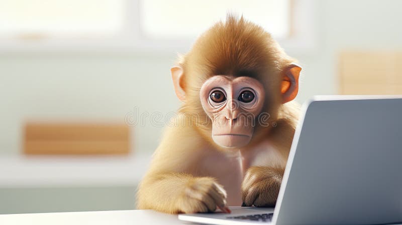 A Cute Monkey Displaying an Unhappy Expression while Sitting on a Seat ...
