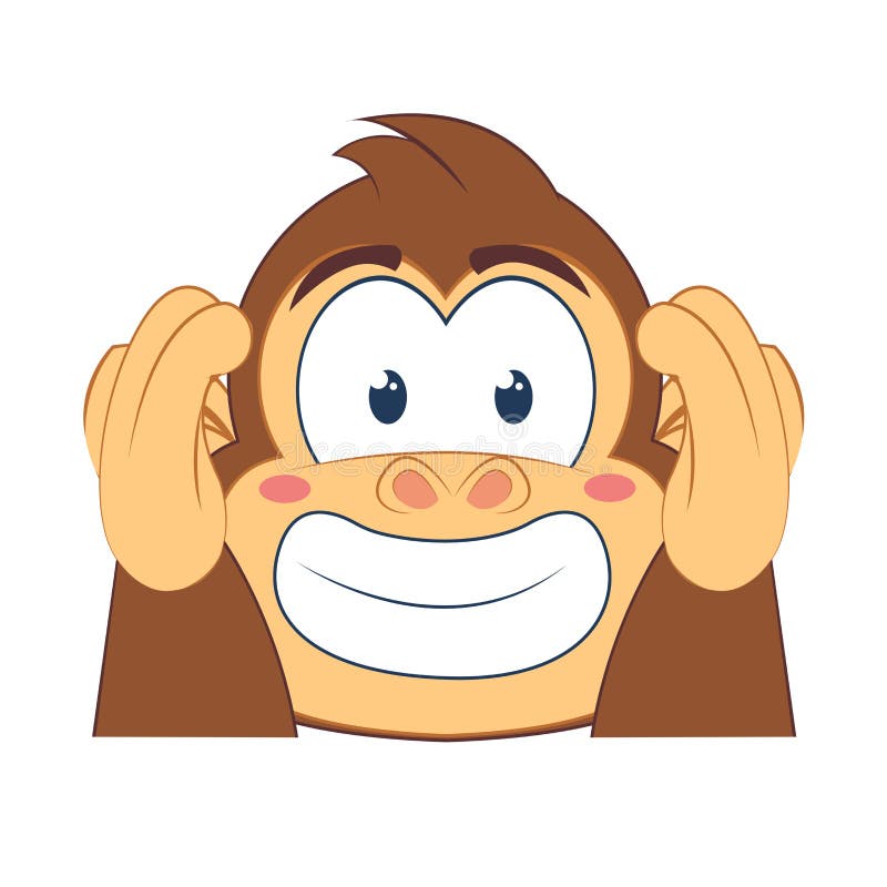 Cute Monkey Emoji stock vector. Illustration of symbol - 194407258