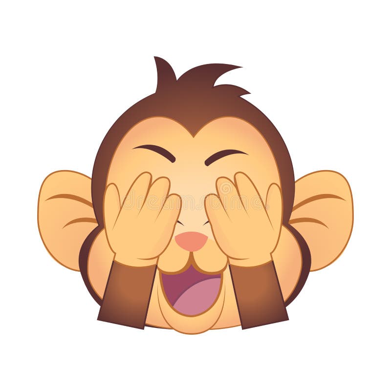 Cute Monkey Emoji stock vector. Illustration of love - 194407265