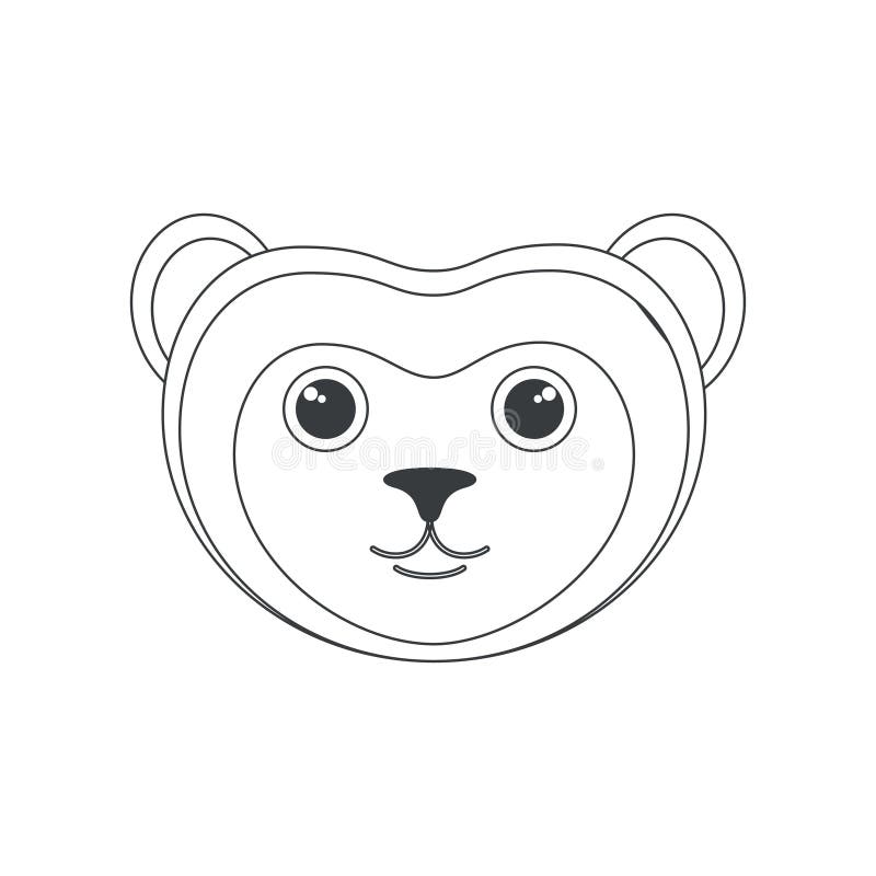 Cute Monkey Face, Animal of Jungle of Simple Geometric Shape Stock ...