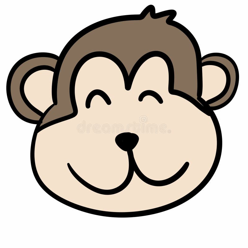 Cartoon Monkey in a White Background Stock Illustration - Illustration ...