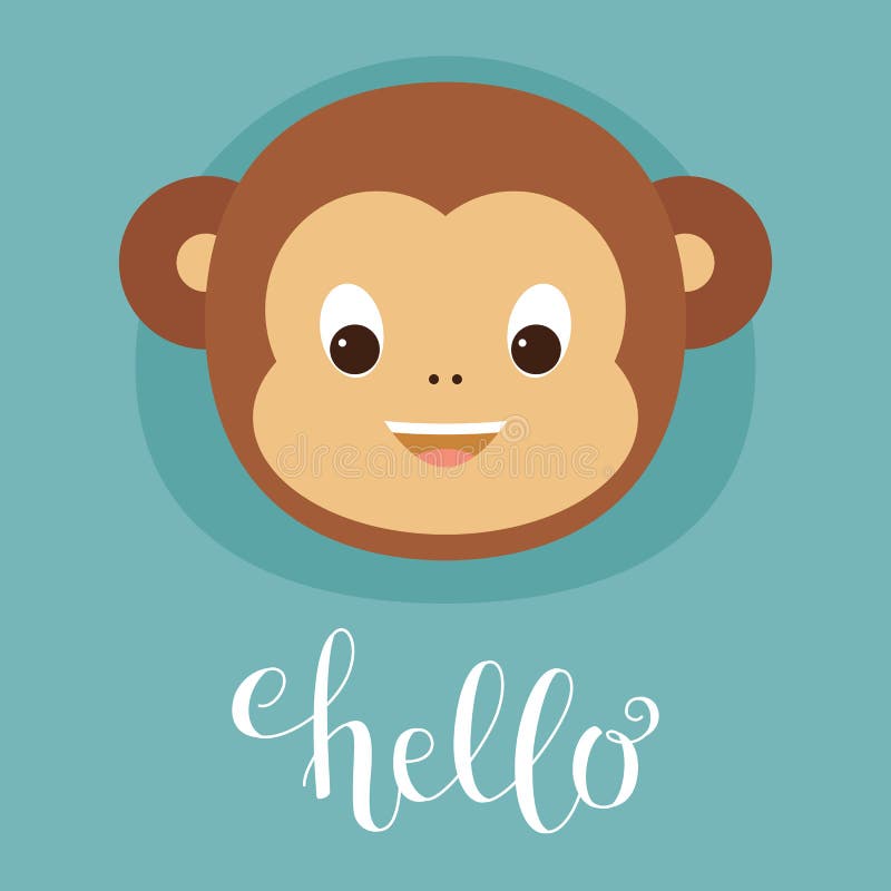 Cute monkey head stock vector. Illustration of animal - 92668779