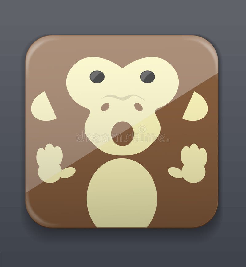 Cute monkey icon stock vector. Illustration of icon, drawing - 35774318