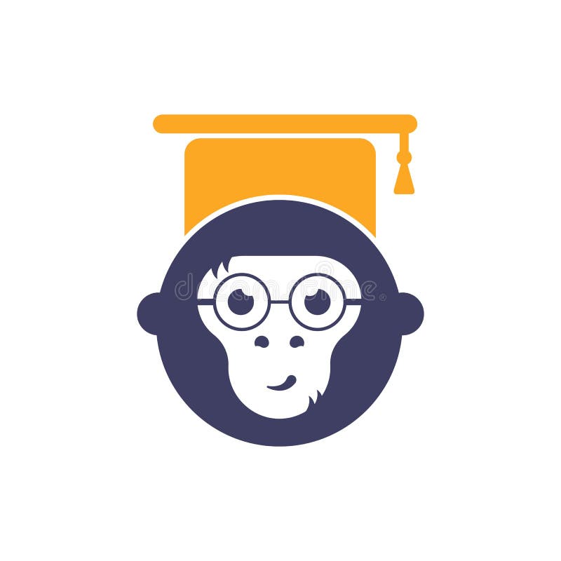 Cute Monkey Logo Vector Design. Stock Vector - Illustration of academic ...