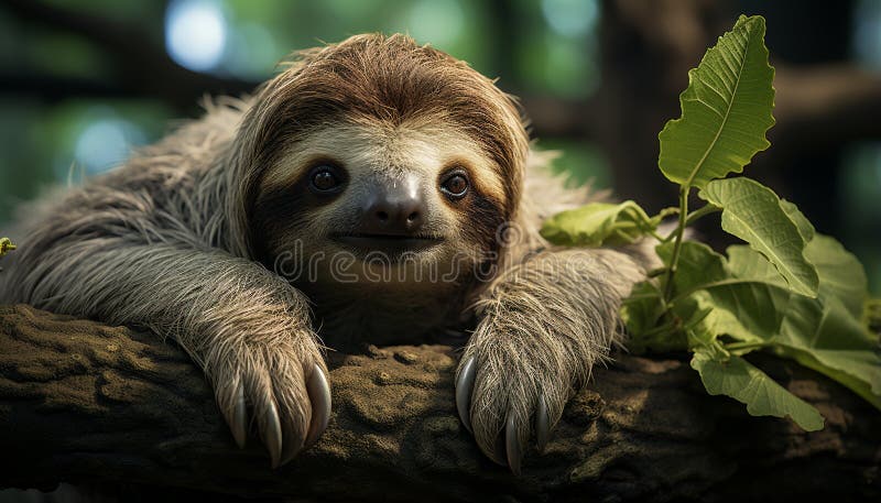 Cute Monkey Looking at Camera in Tropical Rainforest Generated by AI ...