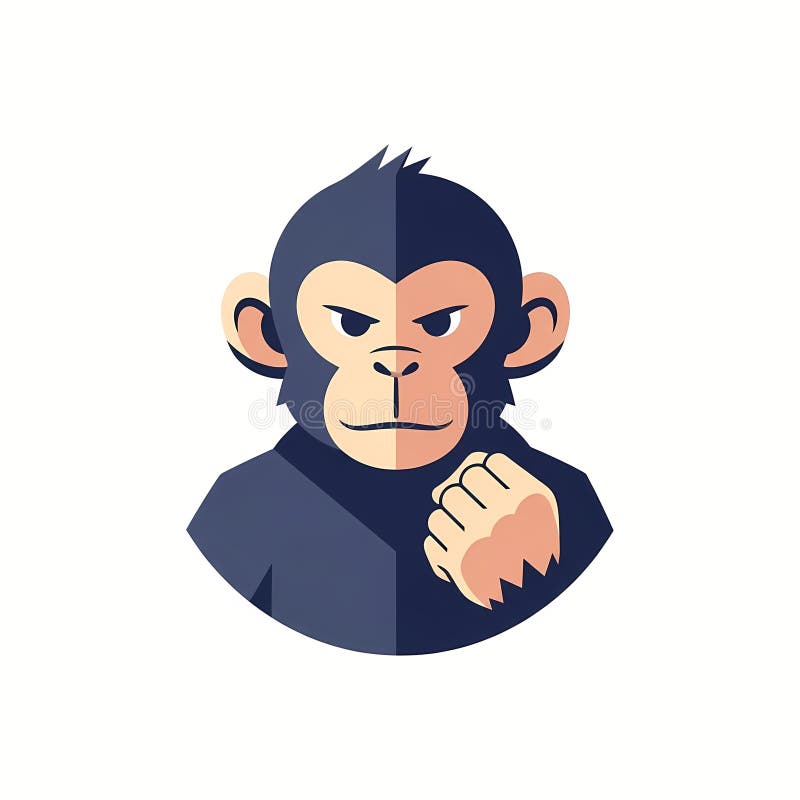 Cute Monkey Mascot with Confident Pose Vector Stock Illustration ...