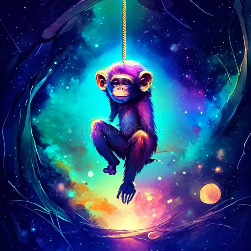 Cute Monkey Cartoon Character. Vector Illustration of a Cute Animal ...