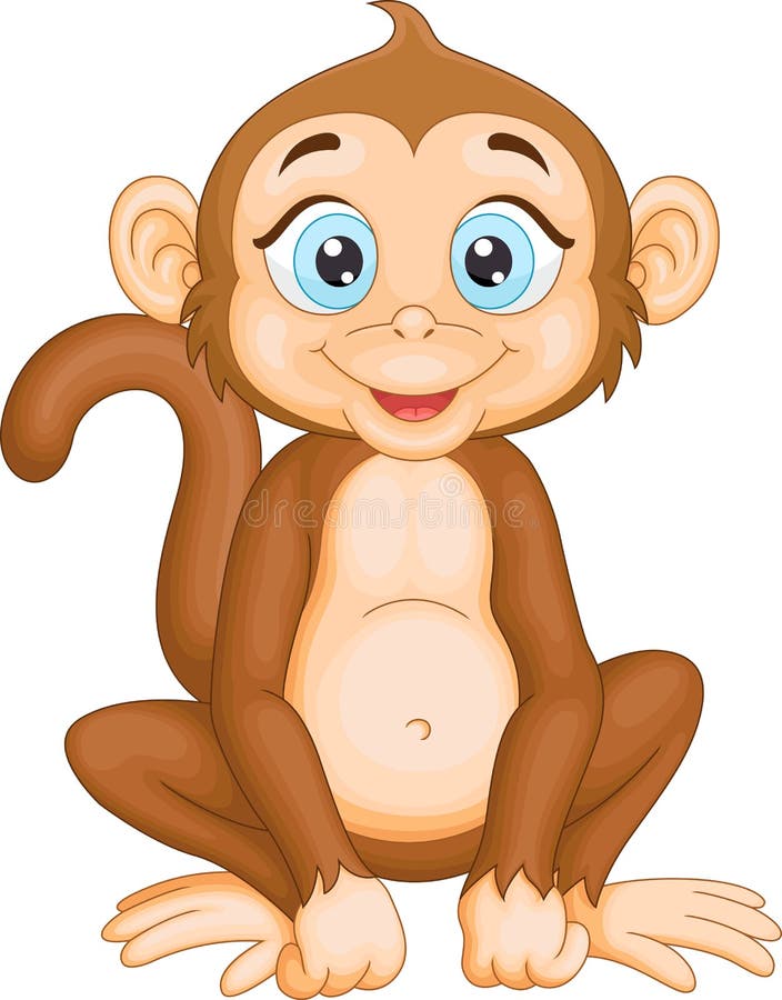 Monkey sitting stock vector. Illustration of cute, tail - 12941613
