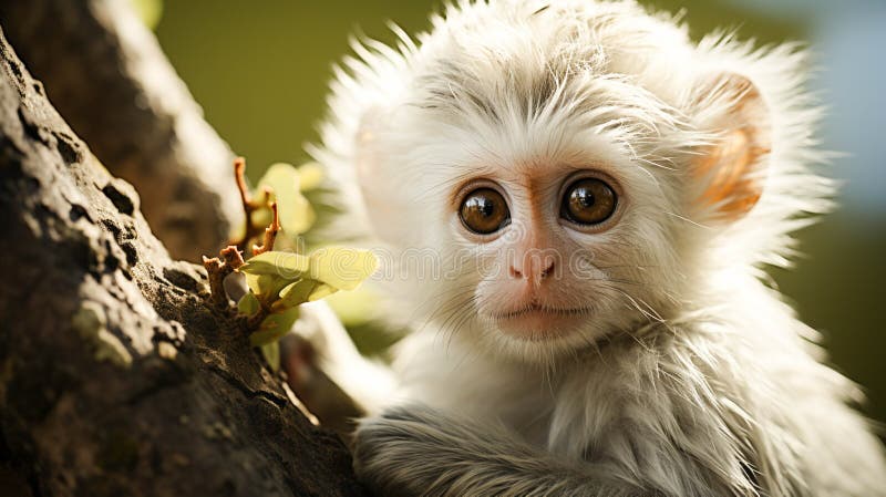 Cute Monkey Staring Close Up Portrait Nature Endangered Furry Stock ...