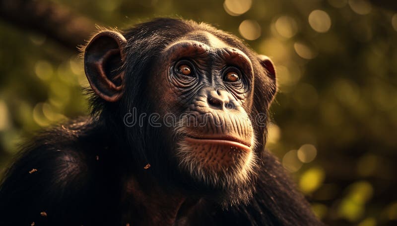 Cute Monkey in the Wild, Staring with Strength and Tranquility ...