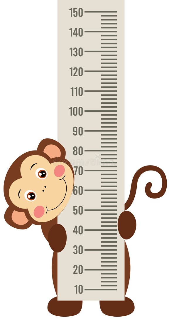 Cute Monkey Holding a Ruler for Baby.cdr Stock Vector - Illustration of ...