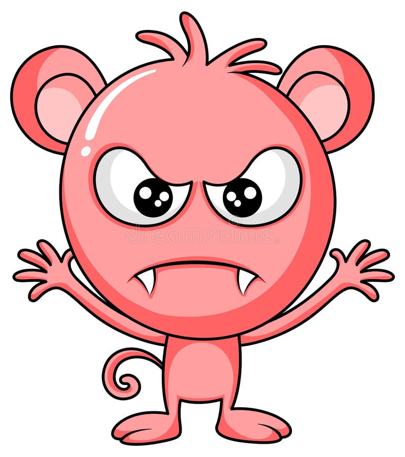 Cute Monster with Face Expression Stock Vector - Illustration of face ...