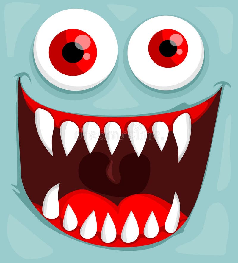 Cute monster face stock vector. Illustration of seamless - 45035580