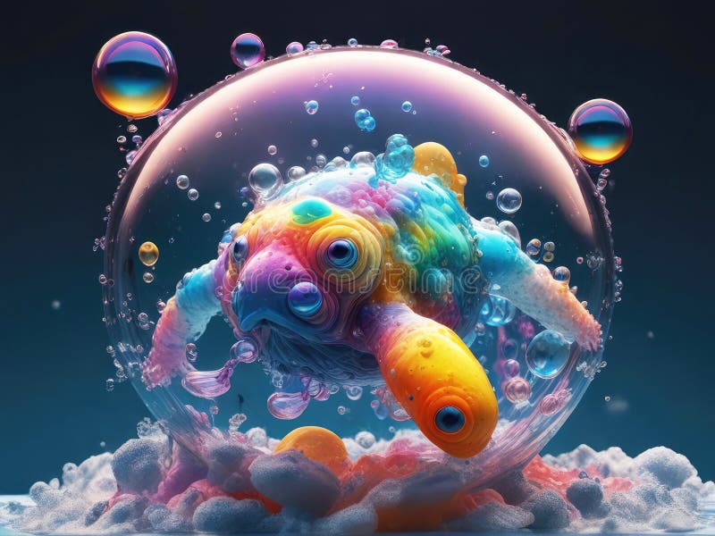 Cute Monster. Funny Fantastic Creature Stock Image - Image of bright ...