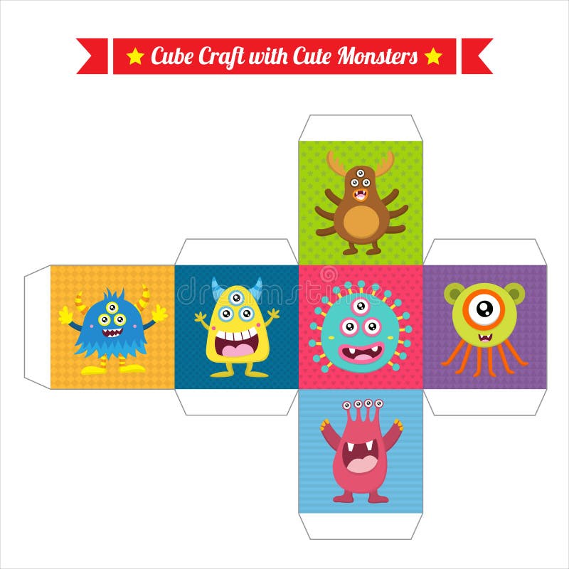 Cute monster game cube stock vector. Illustration of festive - 73625833