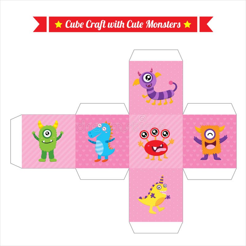 Cube Craft with Kids in Animal Costume Stock Vector - Illustration of ...