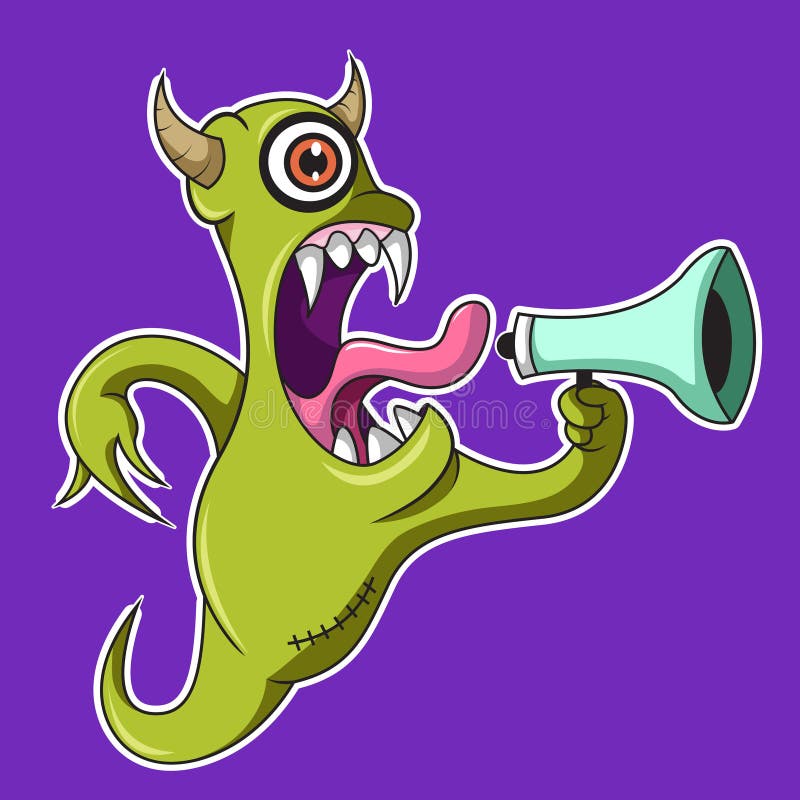 A Monster Holding a Microphone Stock Vector - Illustration of cartoons ...