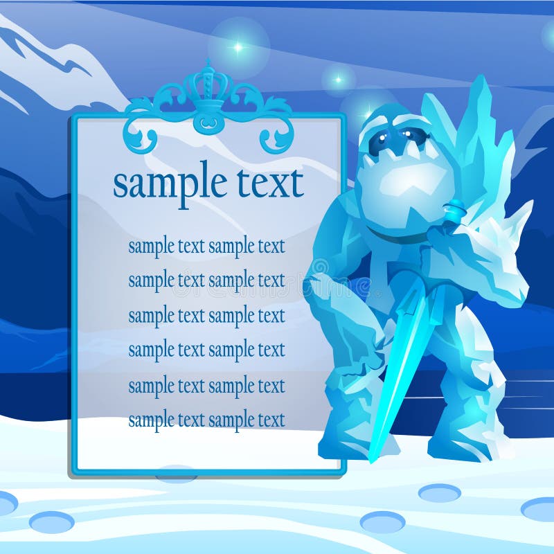 Cute Monster from the Ice in the Mountains Stock Vector - Illustration ...