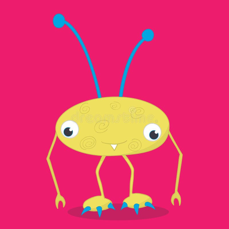 Cute monster oval 08 stock vector. Illustration of vector - 197983490