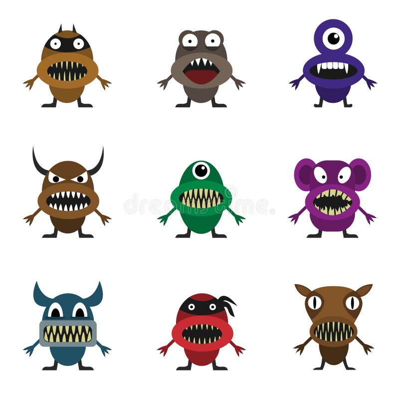 Monster Animation Set Stock Illustrations – 360 Monster Animation Set ...