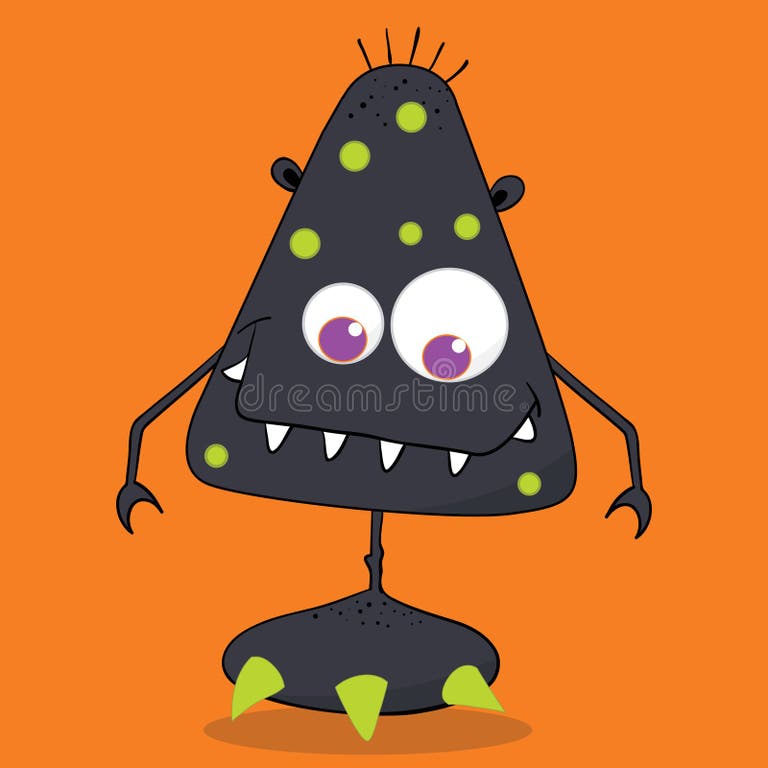 Cute Monster Triangle Black 07 Stock Vector - Illustration of cute ...