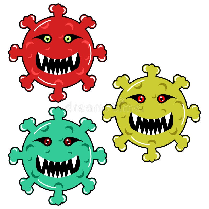 Cute monster virus stock vector. Illustration of influenza - 205422909