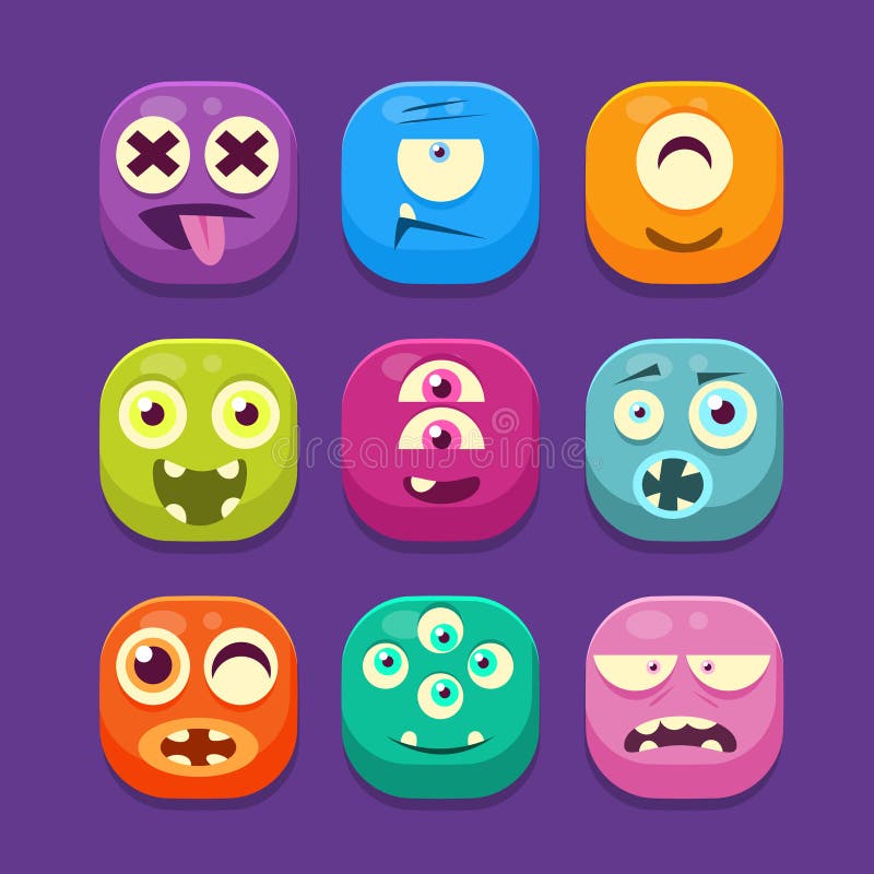 Pacman Set, Flat Smile Icons Set, Pac Man Character, Gameboy Space Game ...