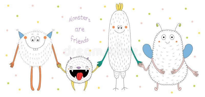 Cute Holding Monsters Stock Illustrations – 267 Cute Holding Monsters ...