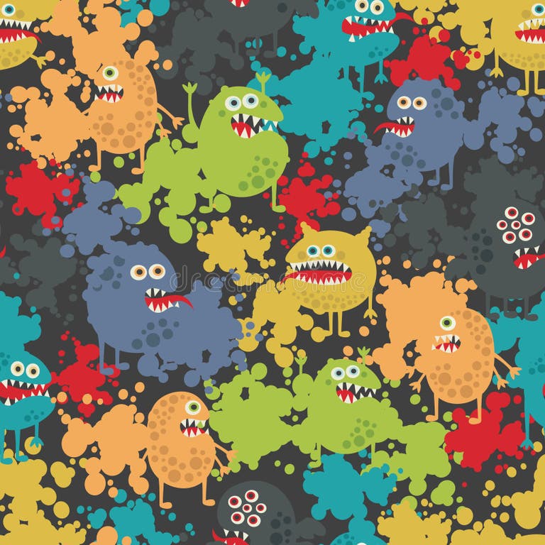 Evil Microbe Pattern Stock Illustrations – 234 Evil Microbe Pattern ...