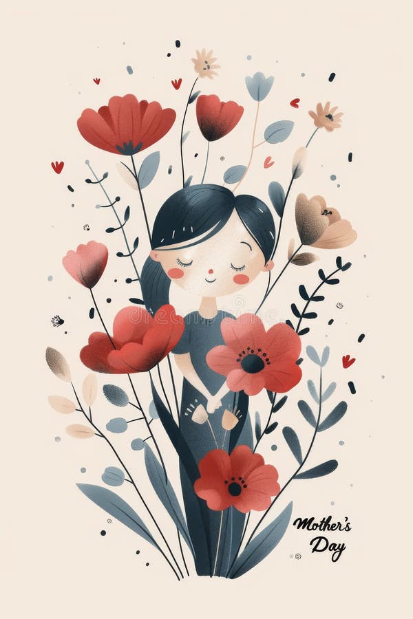 Cute Morher s Dat Card stock image. Image of celebration - 307058917