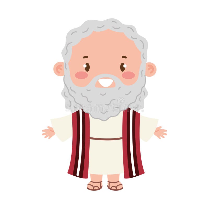 Cute Moses Biblical Character Stock Vector - Illustration of design ...