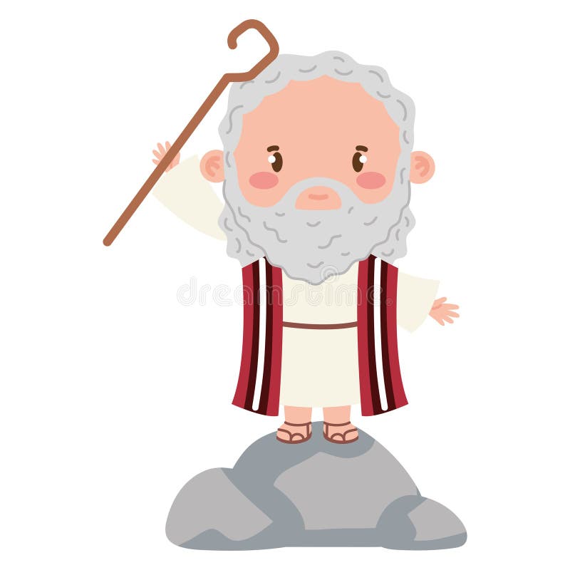 Cute Moses Biblical Character Stock Vector - Illustration of jewish ...