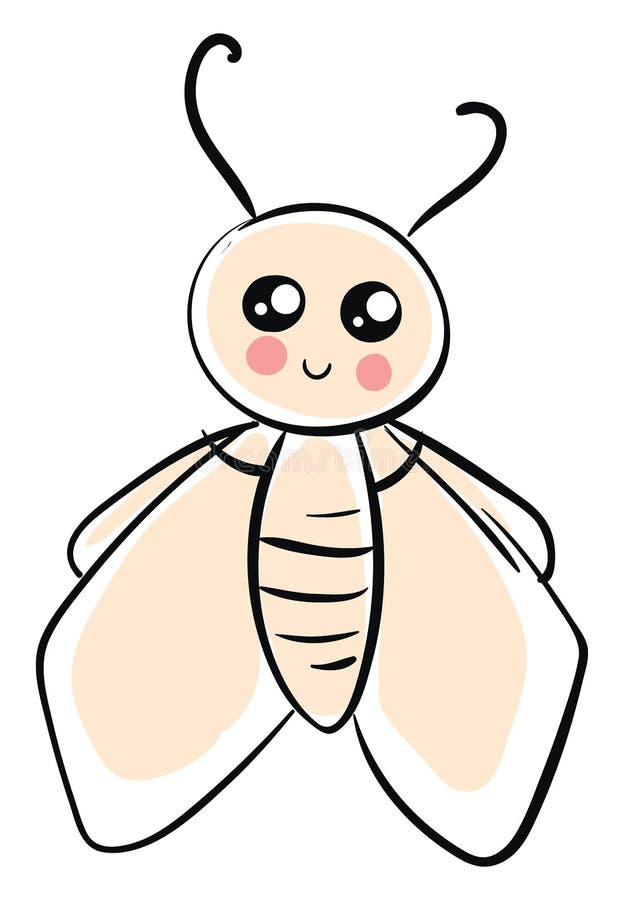 Cute Moth Silhouette Cartoon Vector Illustration Motif Set. Hand Drawn ...