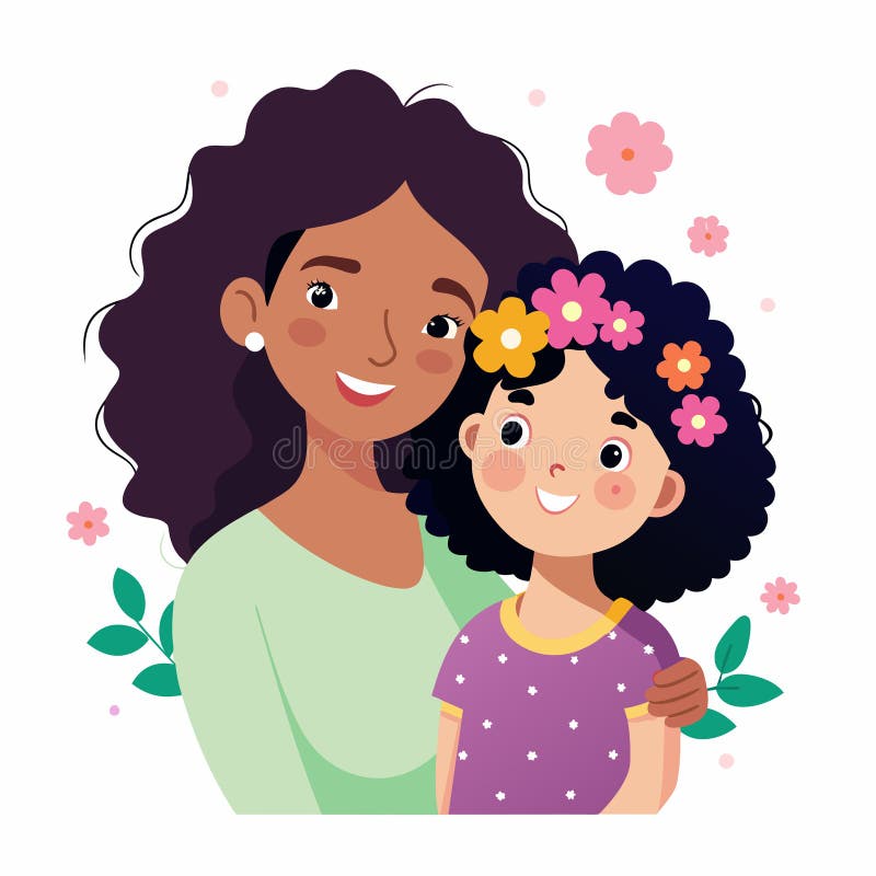 Cute Mother And Daughter Hugging Happy Mother S Day Greeting Card On