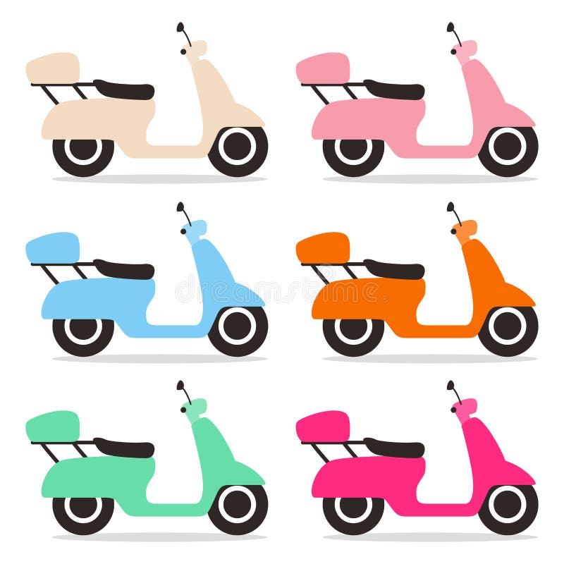 Cute Motorcycle Flat Icon Design Vector Illustration Stock Vector ...
